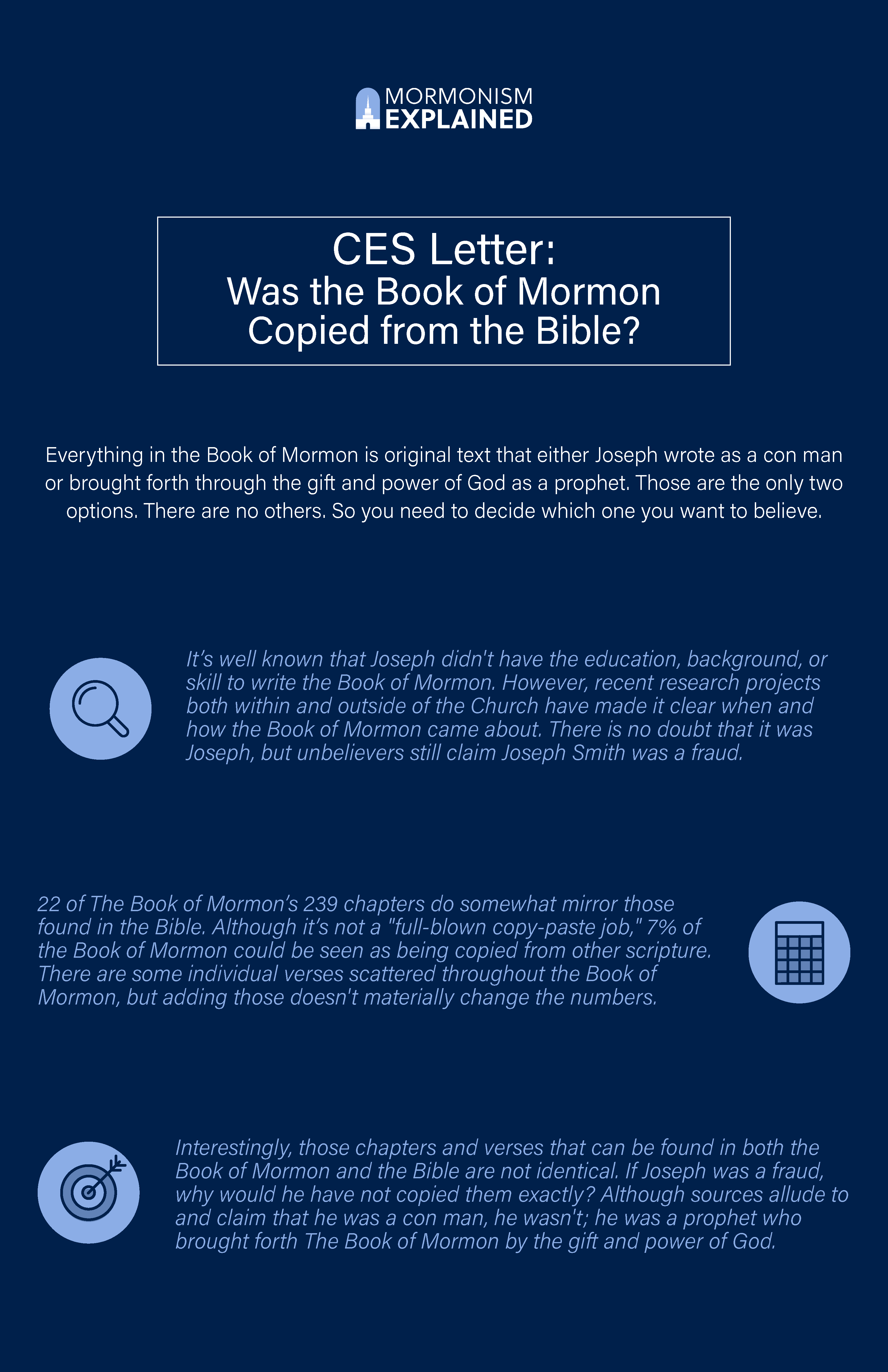 CES Letter Mormon: Was the Book of Mormon Copied from the Bible? (Part 1)